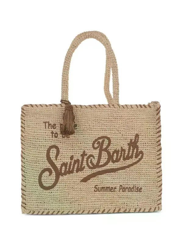 MC2 SAINT BARTH Raffia Tote Bag - Neutrals