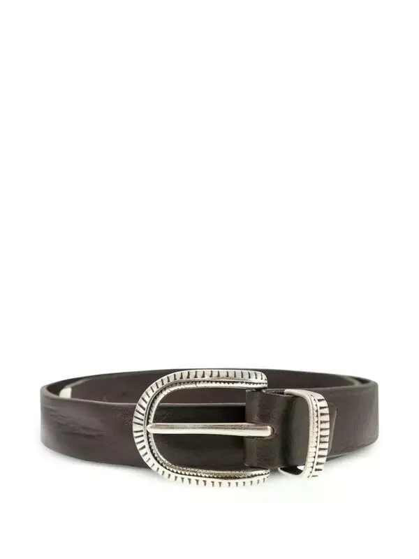 ALBERTO LUTI Leather Belt With Buckle - Brown