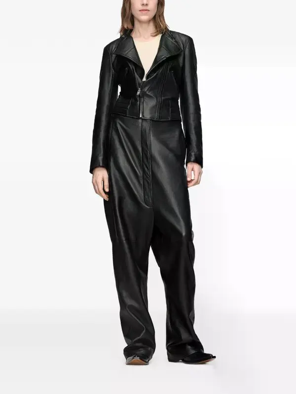 MAISON MARGIELA Folded Collar Leather Jacket
