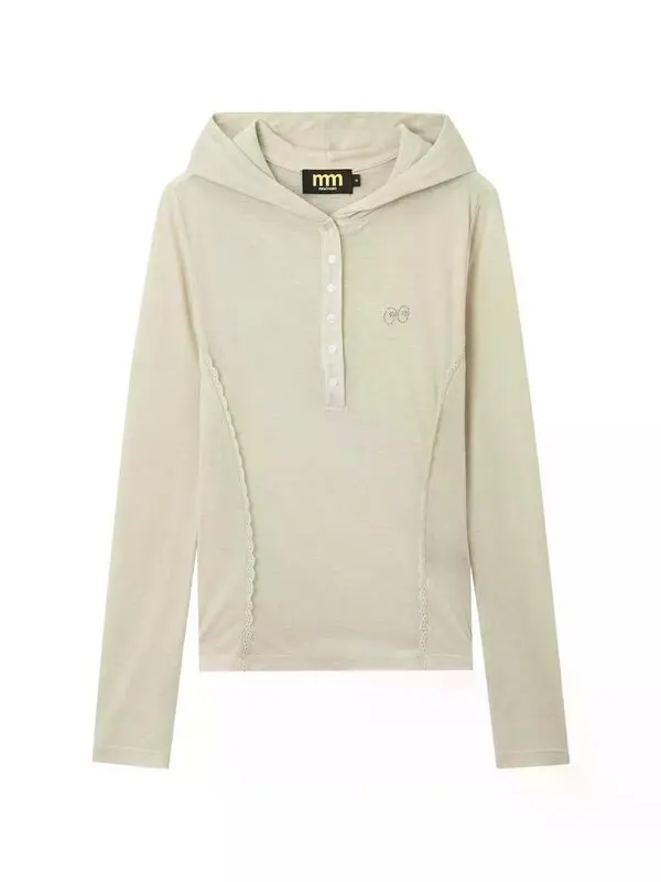 MINI CREAM Buttoned Hoodie