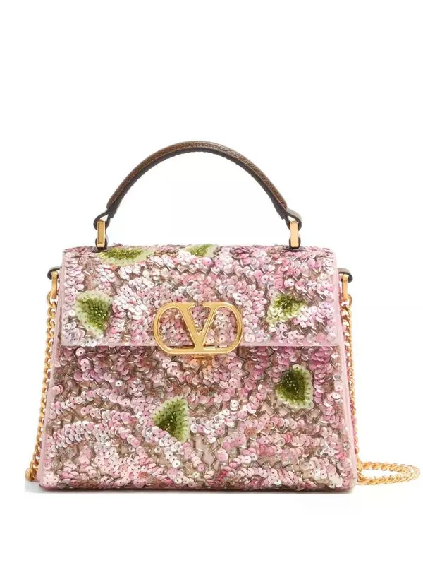 Valentino Garavani V Sling Embroidered Handbag - Pink