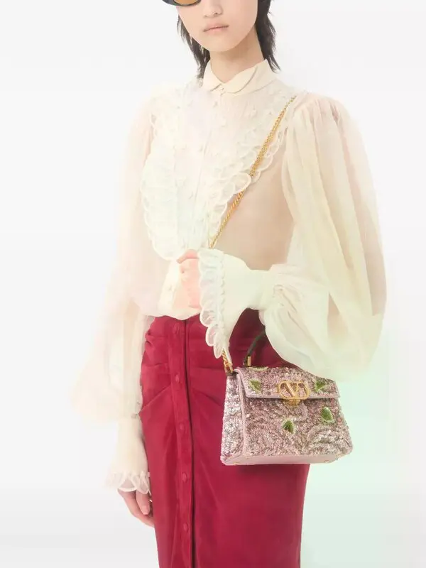 Valentino Garavani V Sling Embroidered Handbag - Pink