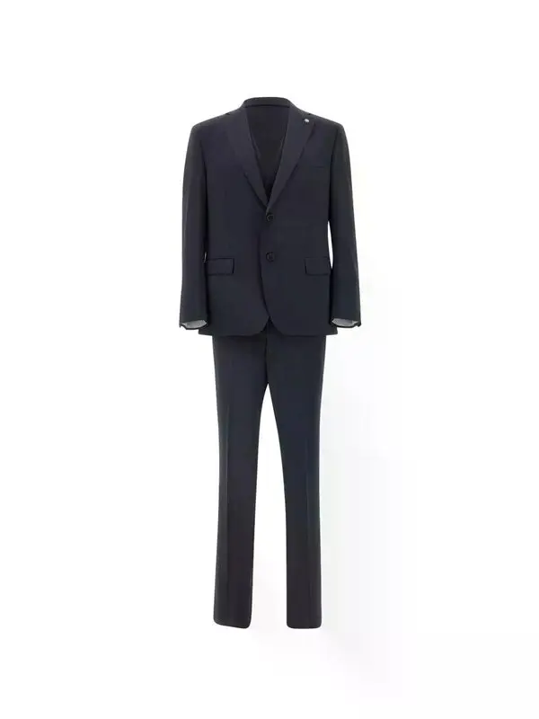 MANUEL RITZ Pin Flap Pockets Suit - Blue