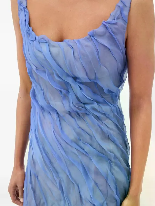 Versace Draped Silk-chiffon Midi Dress
