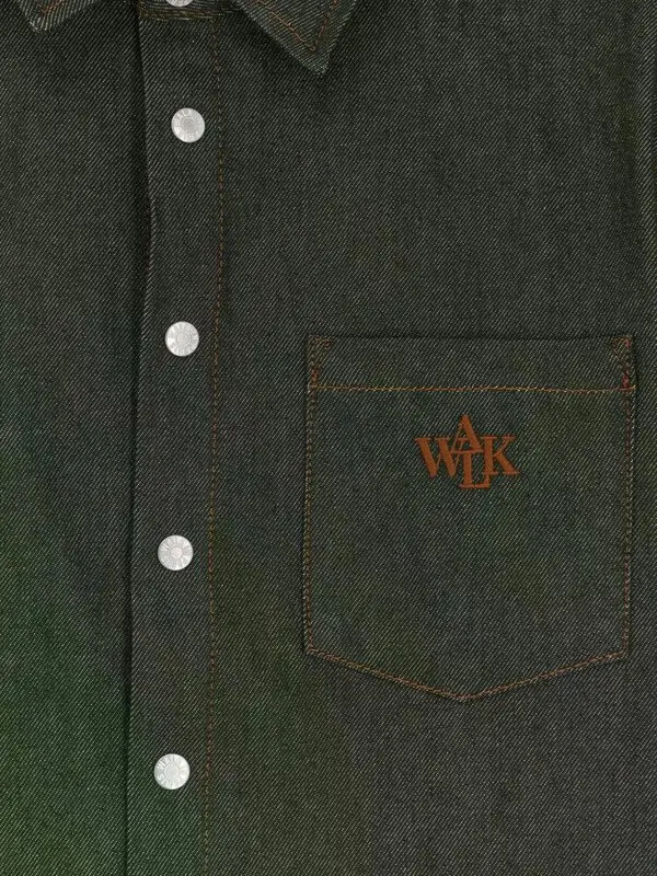 WALK IN PARIS Logo-embroidered Pocket Shirt - Green
