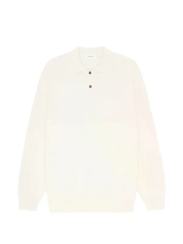 LES DEUX Textured Polo Shirt With Ribbed Cuffs