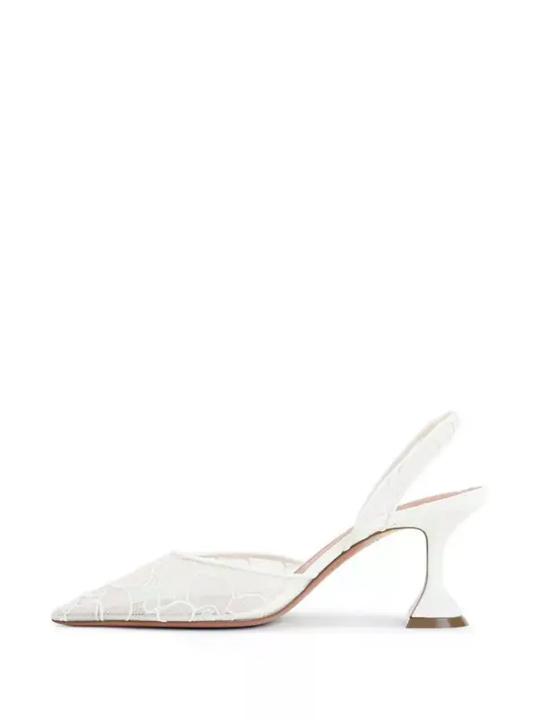 Amina Muaddi Lace Slingback Pumps