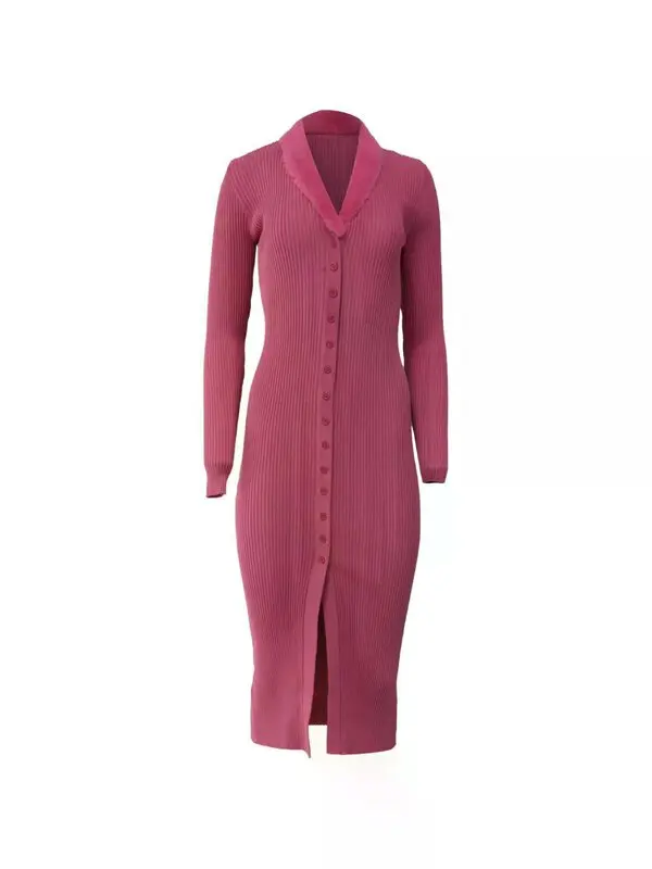 Staud Celina Ribbed Button Dress