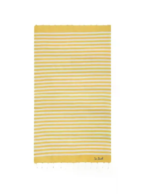 MC2 SAINT BARTH Striped Tassel Beach Towel