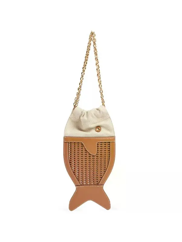 LANCEL Fish Woven Clutch