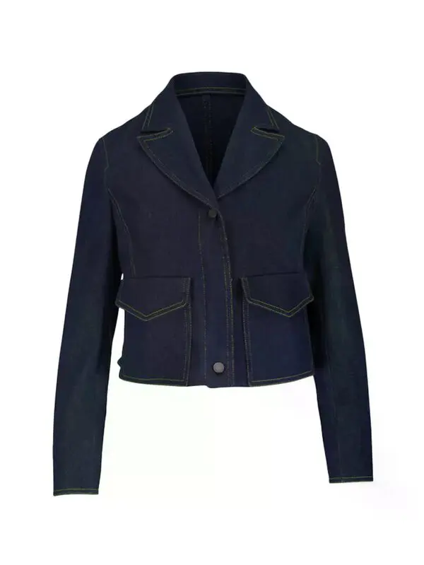 Akris Button-front Cropped Denim Jacket