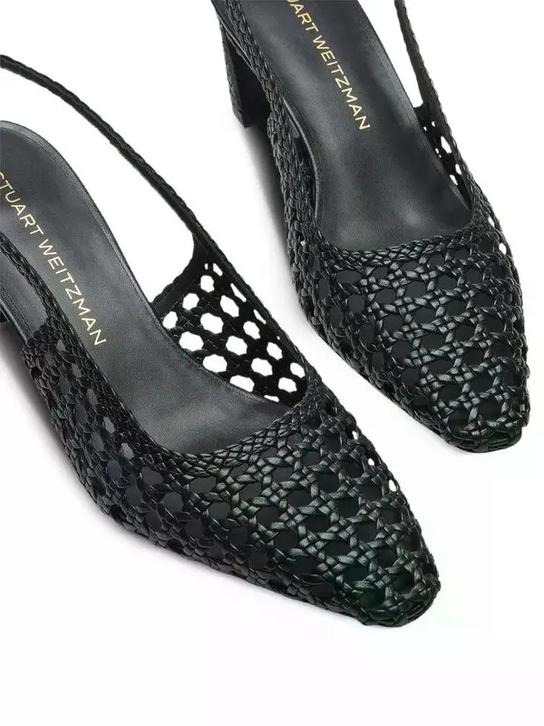 STUART WEITZMAN Stassi Woven Slingback Pumps - Black