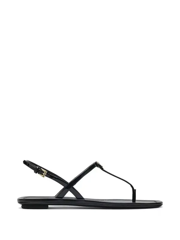 Prada Logo-plaque Sandals - Black