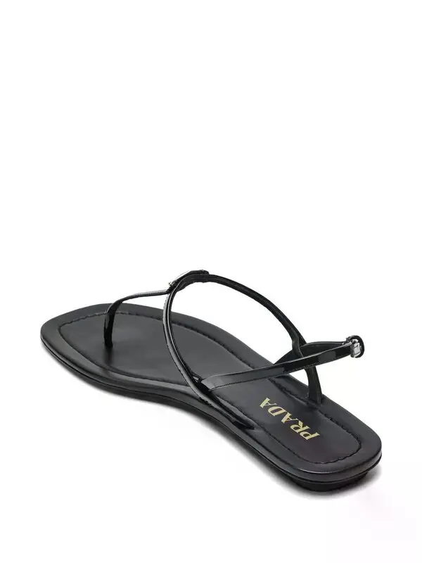 Prada Logo-plaque Sandals - Black