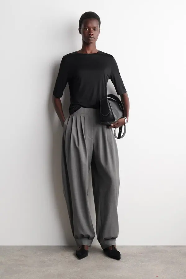 Cos Silk Relaxed T-shirt - Black