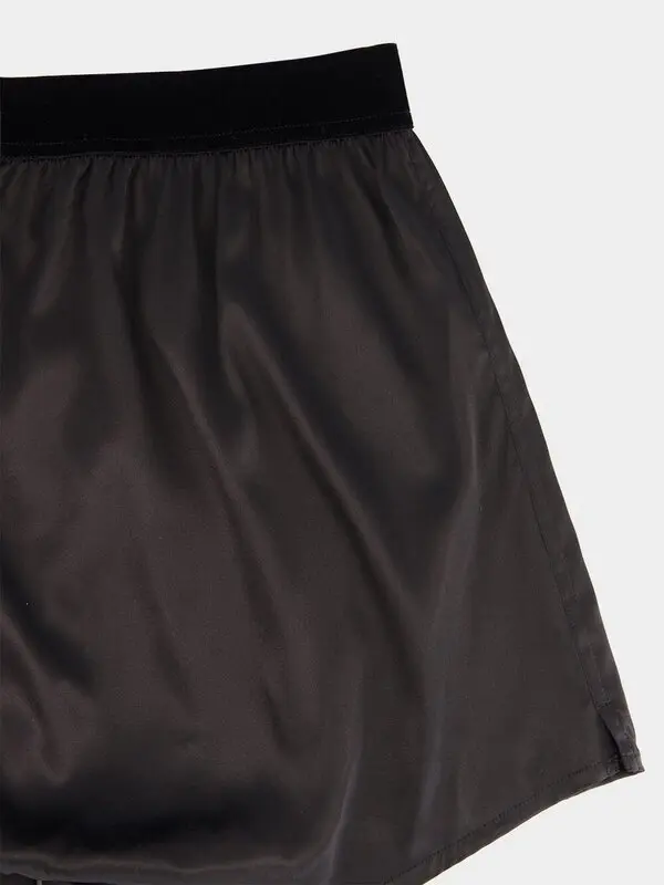 TOM FORD Silk Satin Logo Boxers - Black