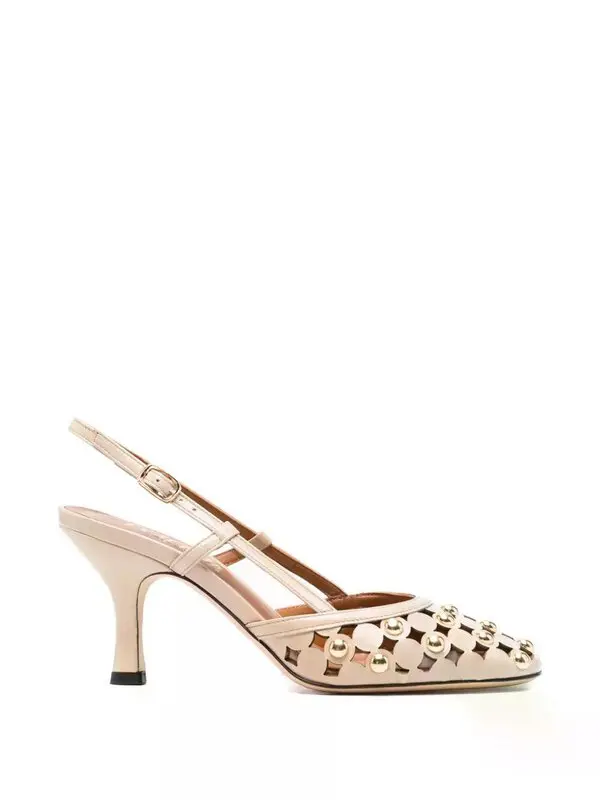 EVALUNA Cut-out Heeled Pumps - Neutrals