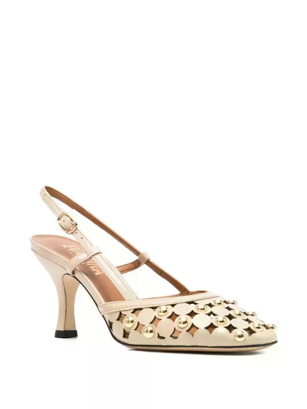 EVALUNA Cut-out Heeled Pumps - Neutrals