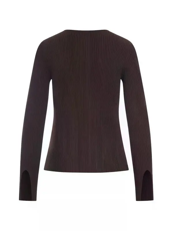 ROBERTO COLLINA Ribbed Cut-out Sweater - Brown