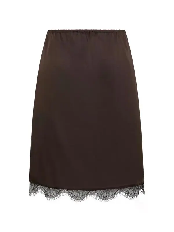 ST. AGNI Lace Trim Skirt - Brown