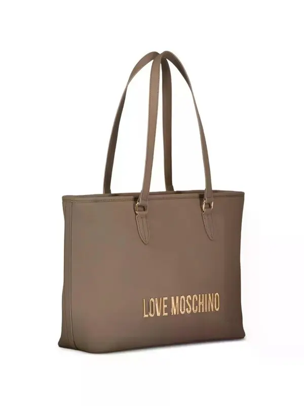 Moschino Logo-plaque Tote Bag - Neutrals