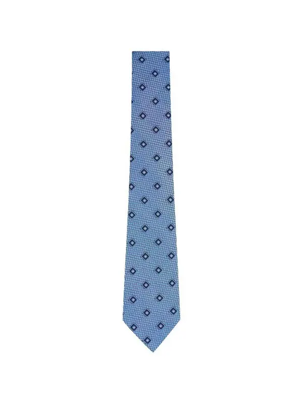 Zegna Geometric-print Tie - Blue