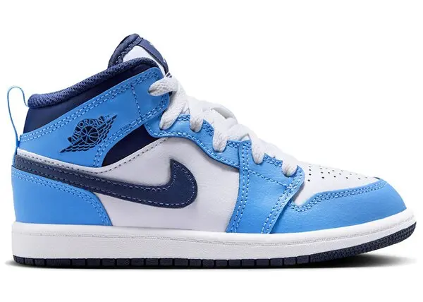 JORDAN 1 Mid Sneakers - University Blue/white/sail