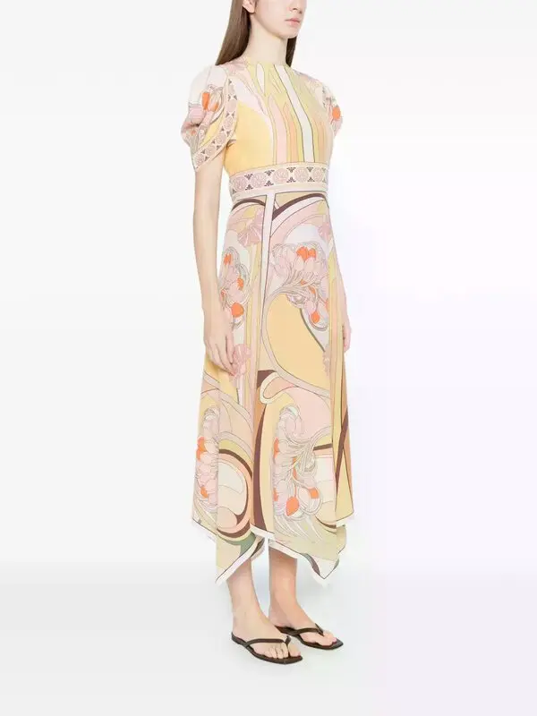 La DoubleJ Cherie Scarf Midi Dress - Yellow