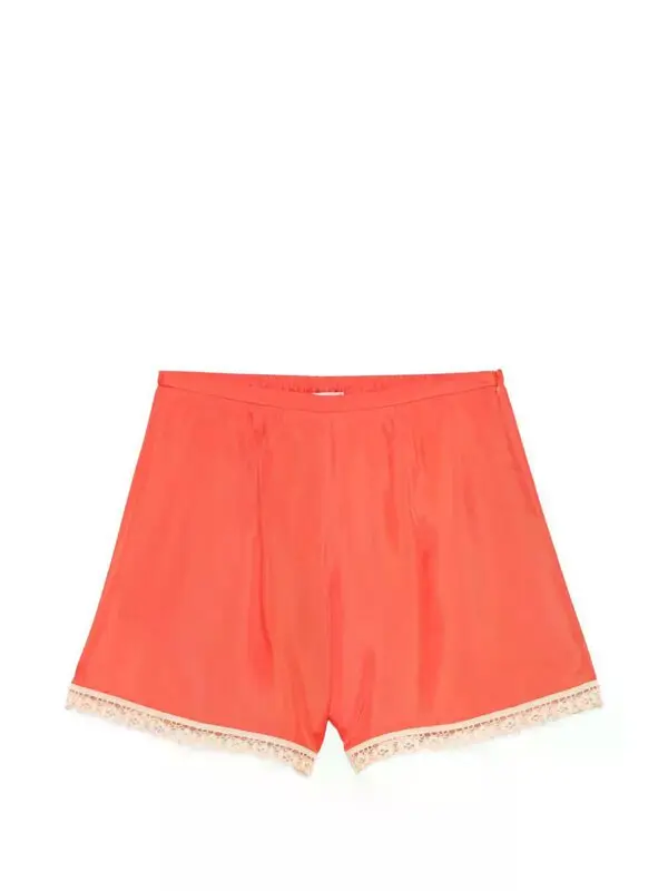 FORTE_FORTE Lace Trim Shorts - Red