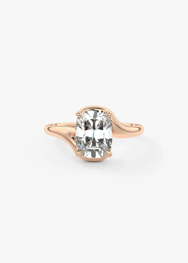 FRANK DARLING The Calla Floral Ring With Elongated Cushion Cut - Yellow Gold