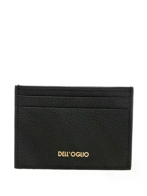 DELL'OGLIO Pebbled Card Holder - Black