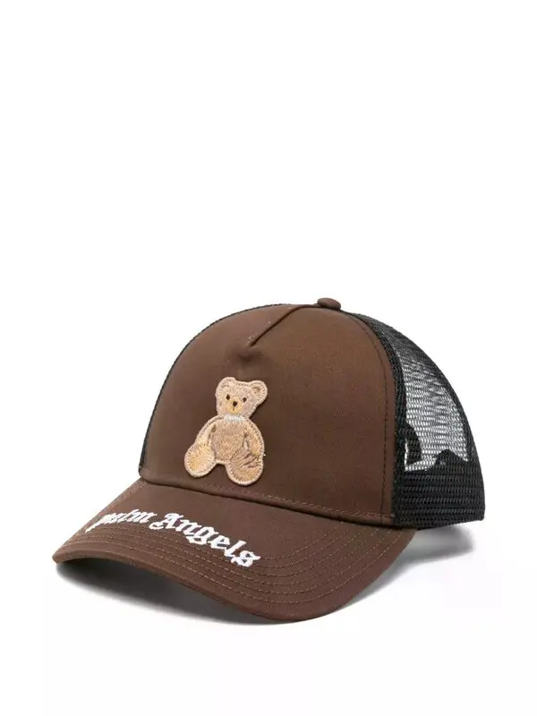 Palm Angels Teddy Embroidered Trucker Cap - Brown