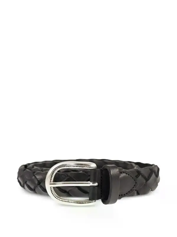 ALBERTO LUTI Braided Leather Belt - Black