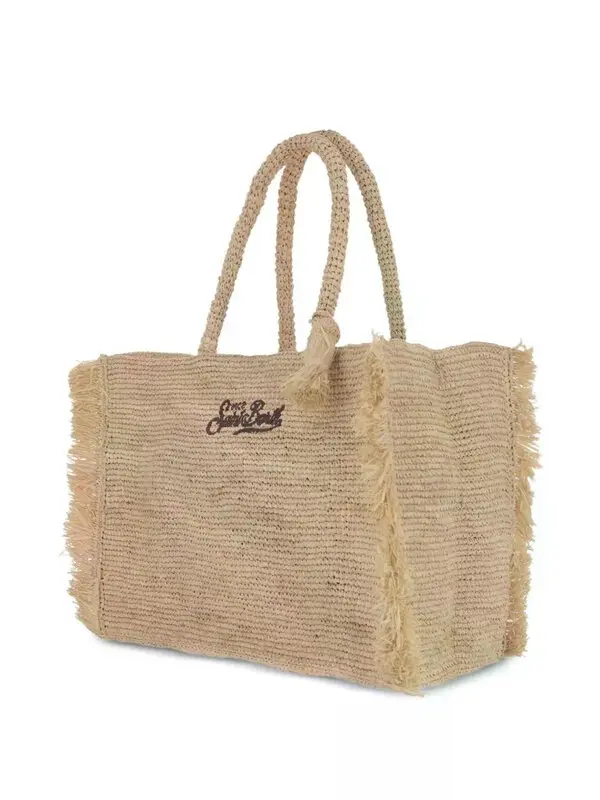 MC2 SAINT BARTH Tassel-detail Raffia Shoulder Bag - Neutrals