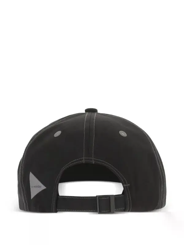 AND WANDER Topstitch-detail Cap - Black