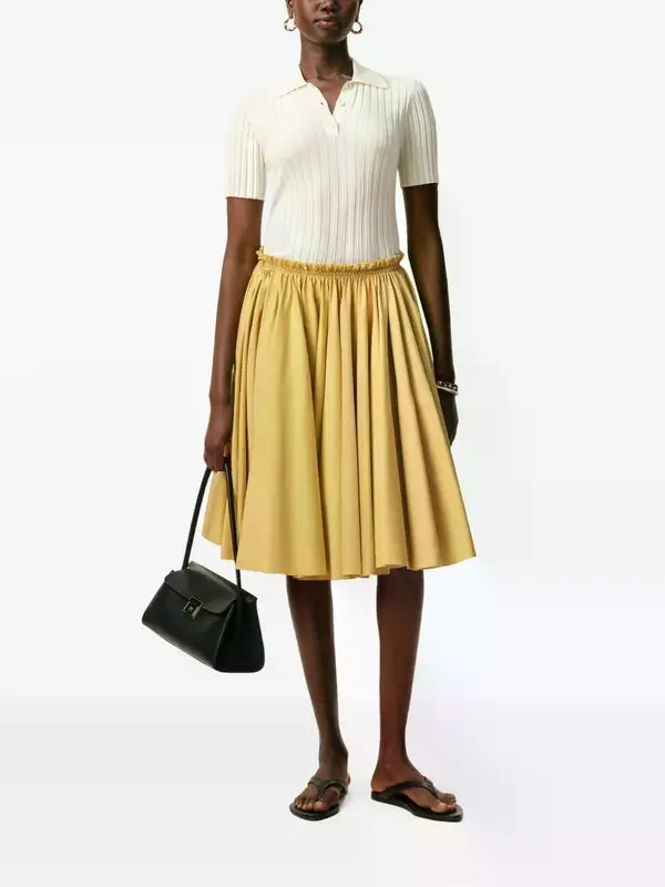 AMI Paris Cotton Midi Corolla Skirt - Neutrals
