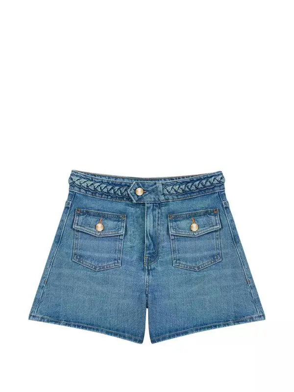 Maje Braided Trim Pocket Denim Shorts