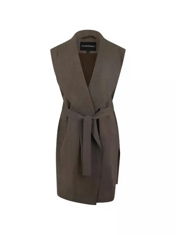 Emporio Armani Belted Wrap Coat - Brown