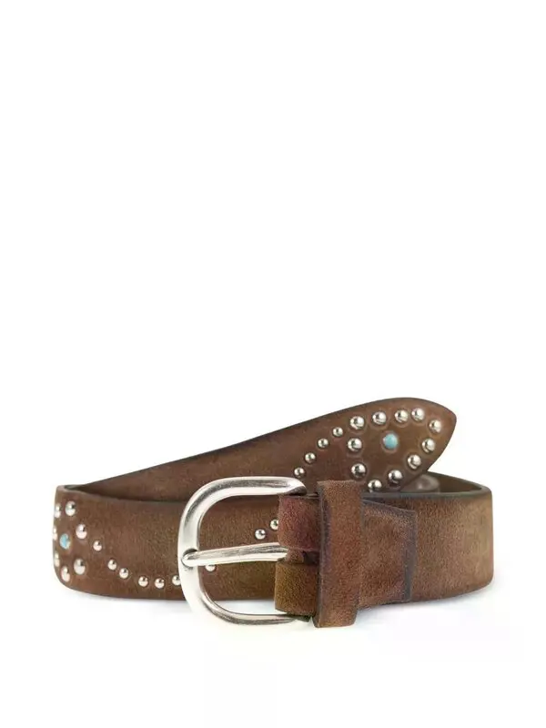 ALBERTO LUTI Studded Buckle Belt - Brown