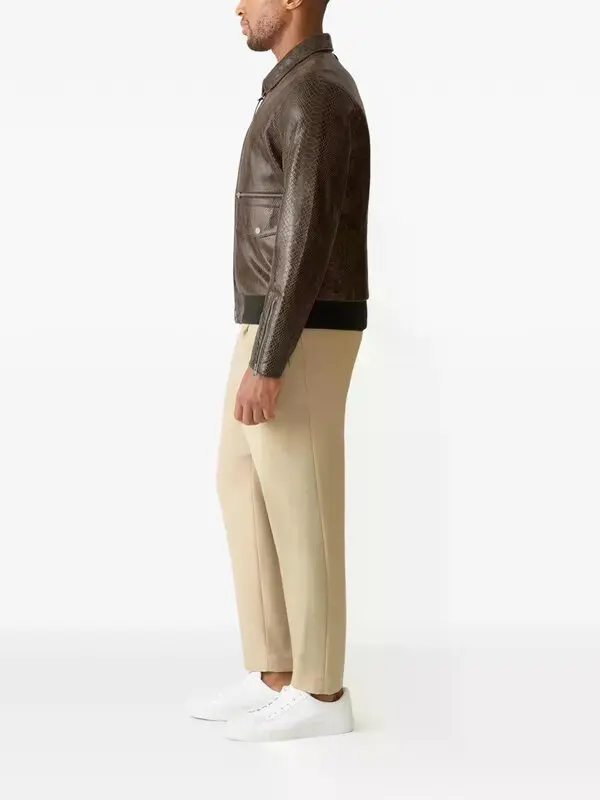 Mackage Jakari-snk Snakeskin-effect Leather Jacket - Brown