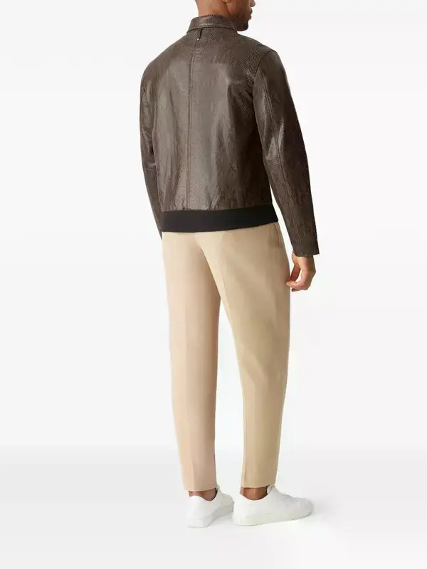 Mackage Jakari-snk Snakeskin-effect Leather Jacket - Brown