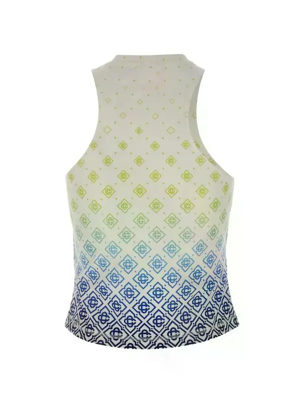 Casablanca Monogram Draped Top - Neutrals