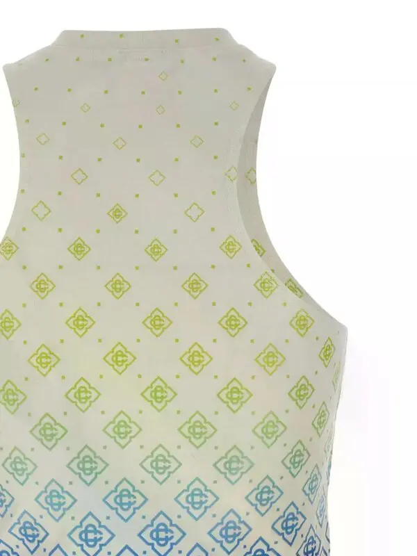 Casablanca Monogram Draped Top - Neutrals