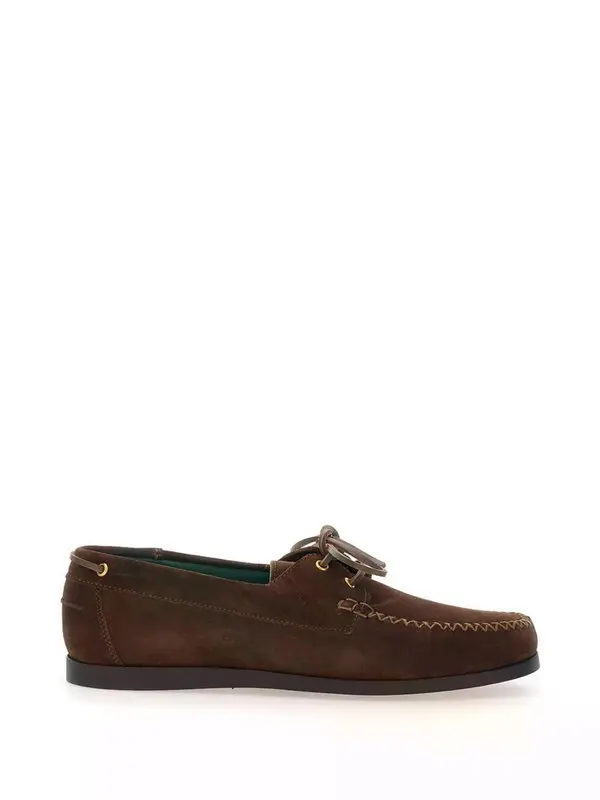 VINNY'S Lace-up Round-toe Loafers - Brown