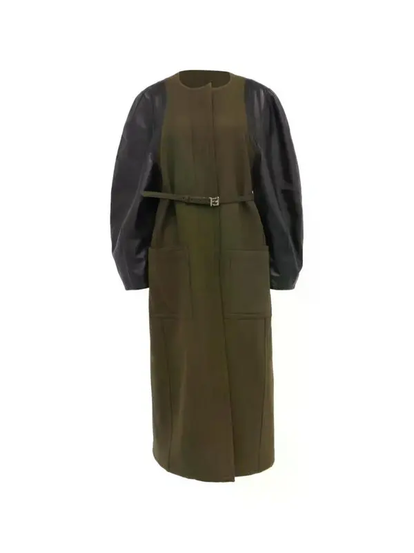 Fendi Raglan-sleeve Belted Coat - Green