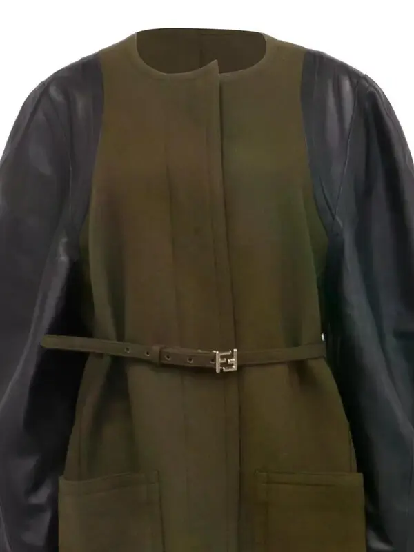 Fendi Raglan-sleeve Belted Coat - Green