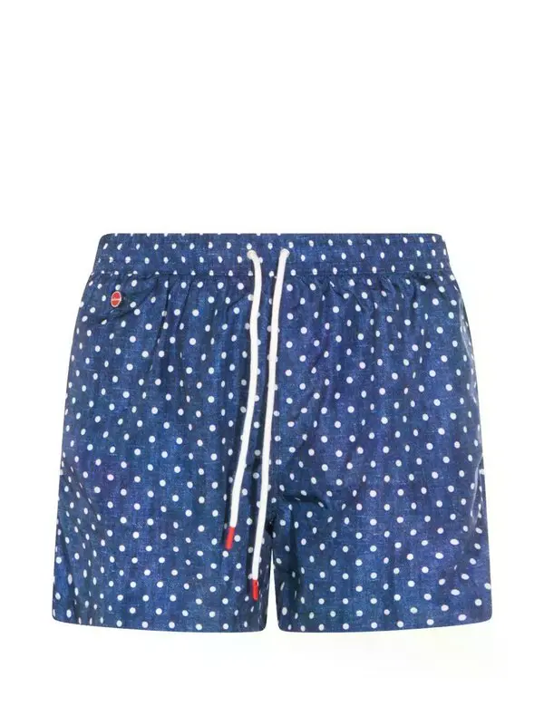 Kiton Polka-dot Swim Shorts - Blue