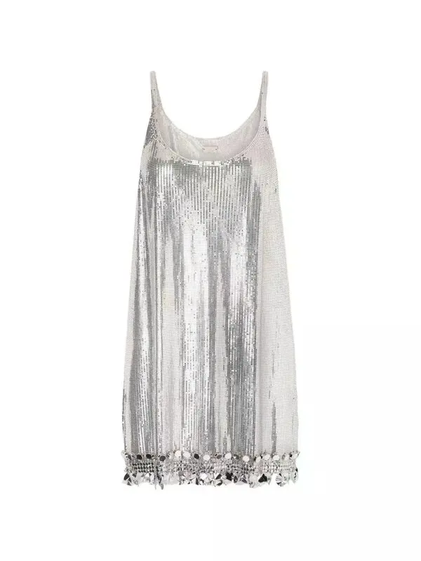 Rabanne Bead-embellished Chainmail Mini Dress - Silver