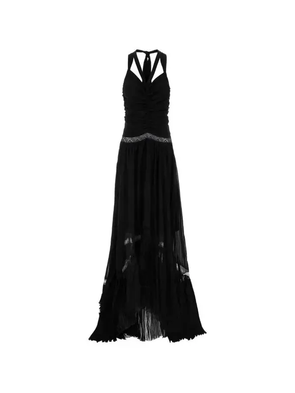 Blumarine Ruched Pleated Dress - Black