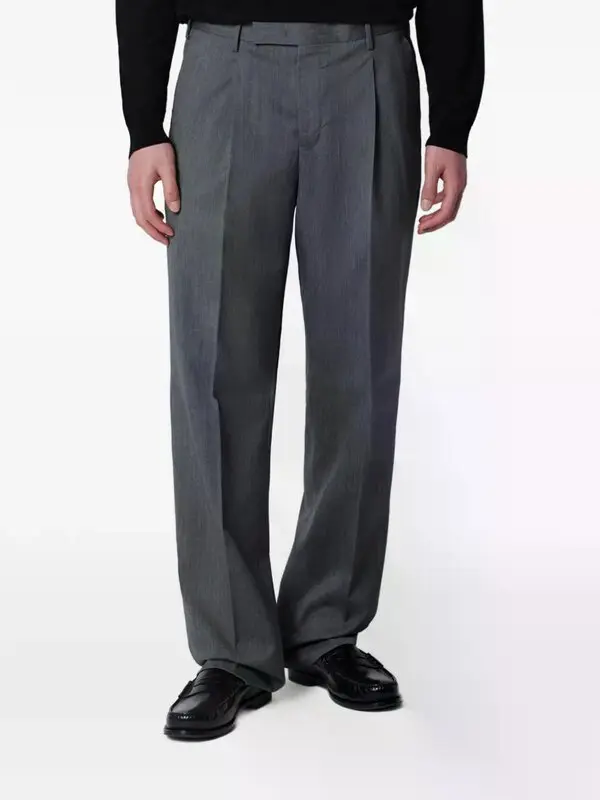 PT TORINO Tailored Pleat-detail Trousers - Grey